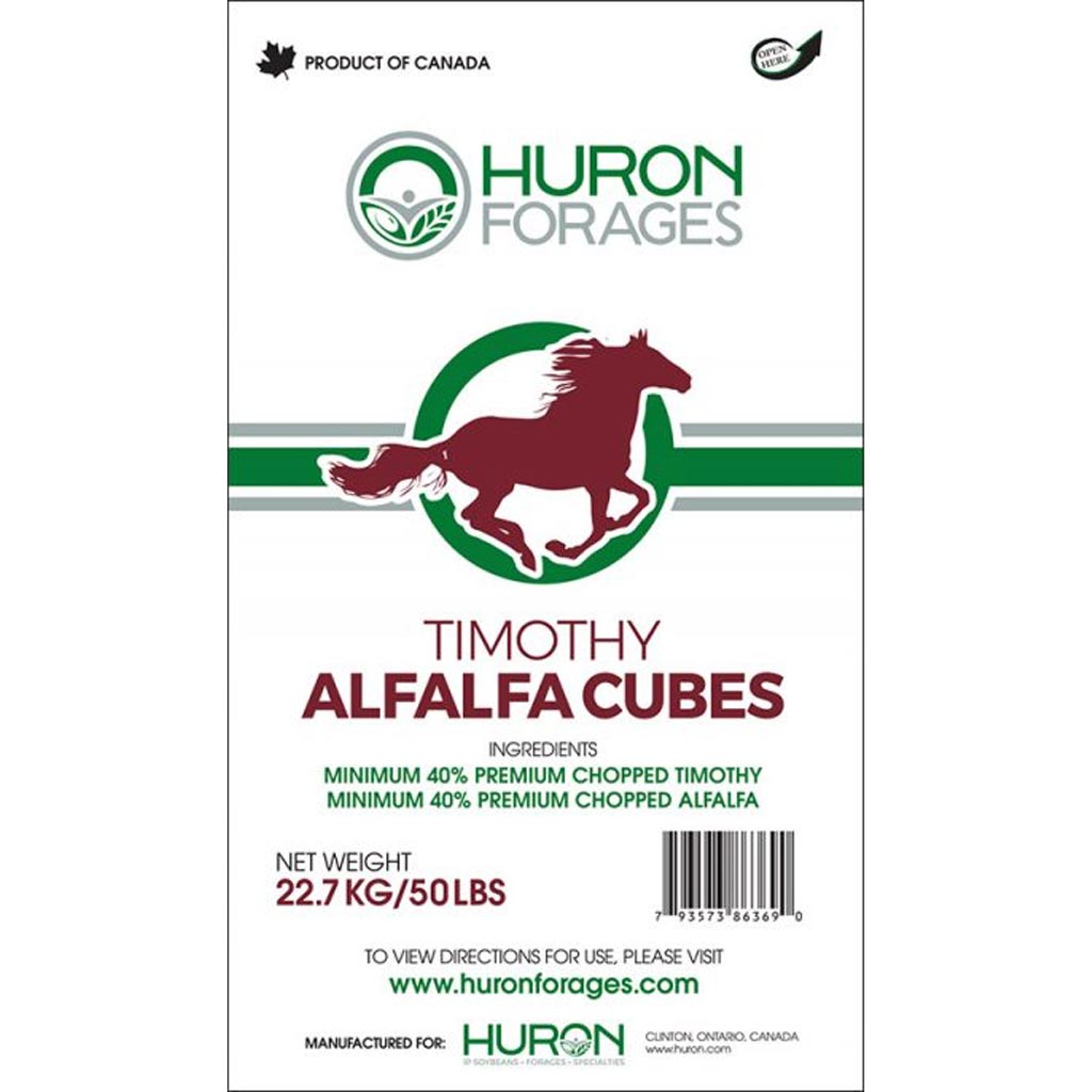 HURON TIMOTHY-ALFALFA CUBES 40/40 MIX [50LBS] | MB Country Living